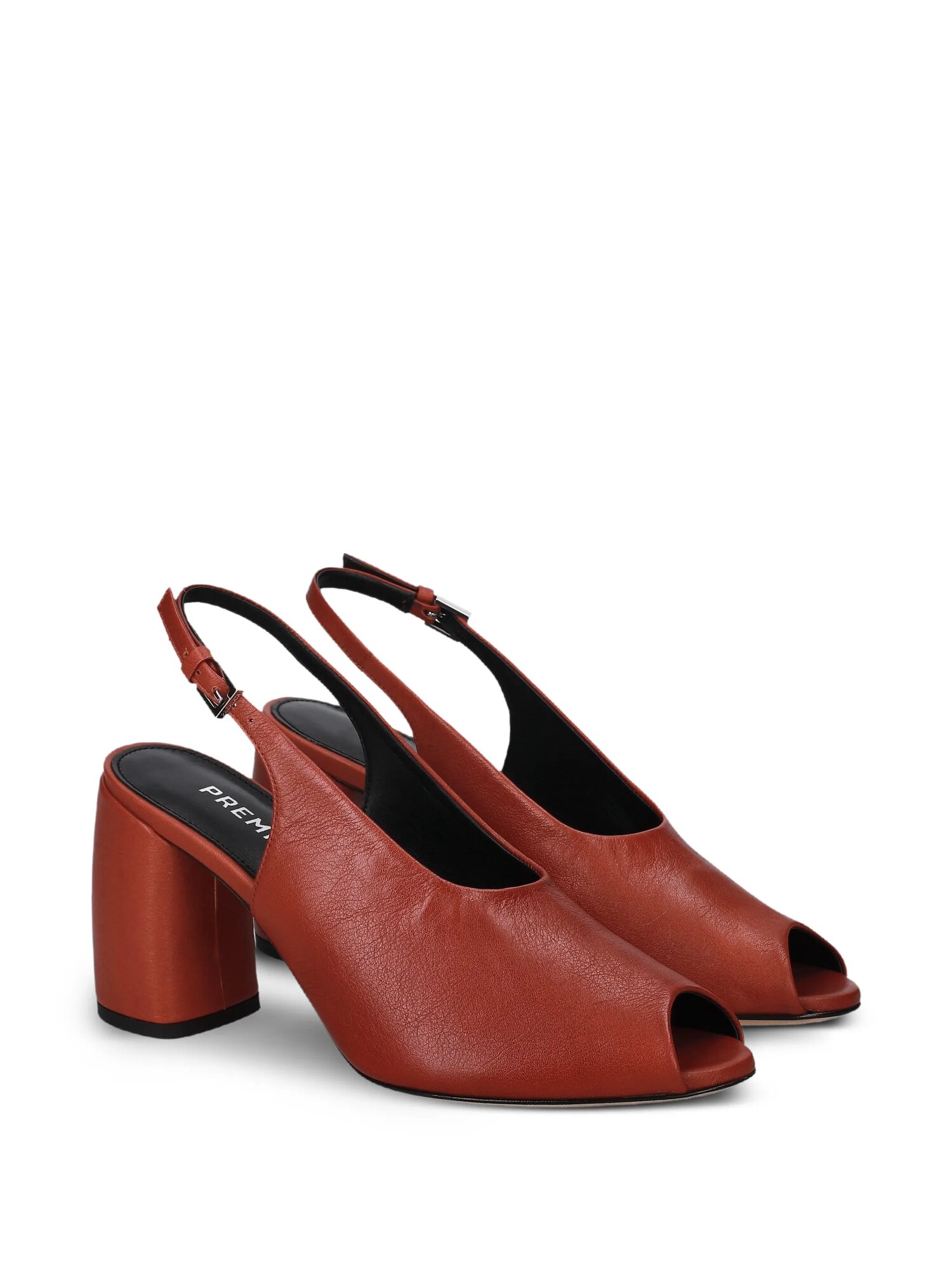 Туфли PREMIATA Peep toe slingback pumps, размер 39 EU, brown — фото 1