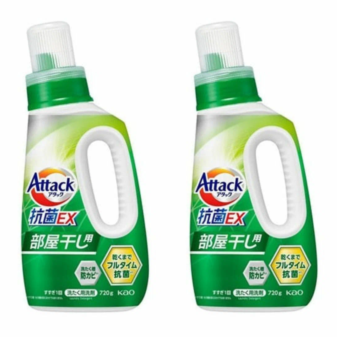 Жидкое средство Kao для стирки Attack Antibacterial EX, концентрат, сушка в помещении, 720 г, 2 штуки