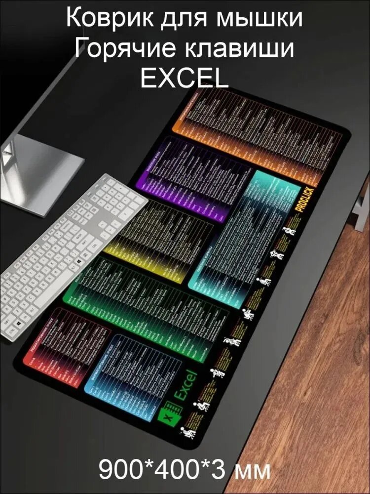 Коврик для мышки XXL черный, салатовый 90x40x3 мм, игровой, тканевый, нескользящий