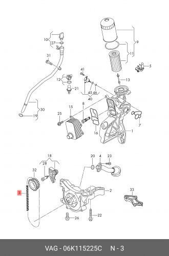 Цепь масляного насоса VW VAG 06K 115 225C