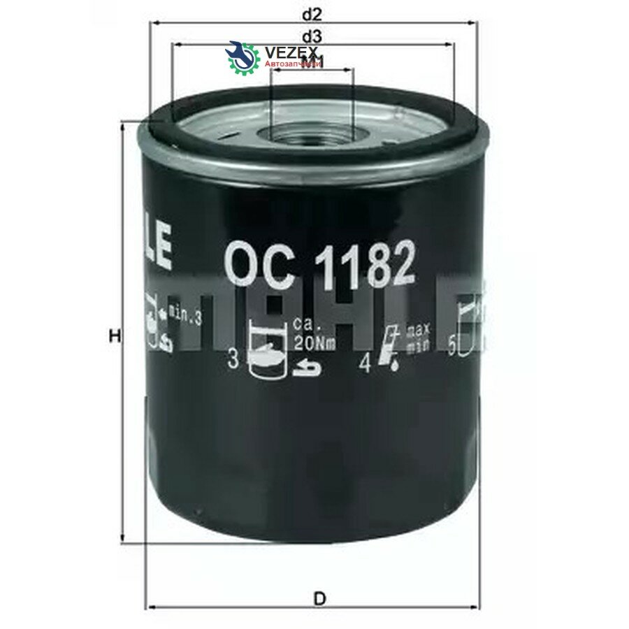 MAHLE OC1182 Фильтр масляный