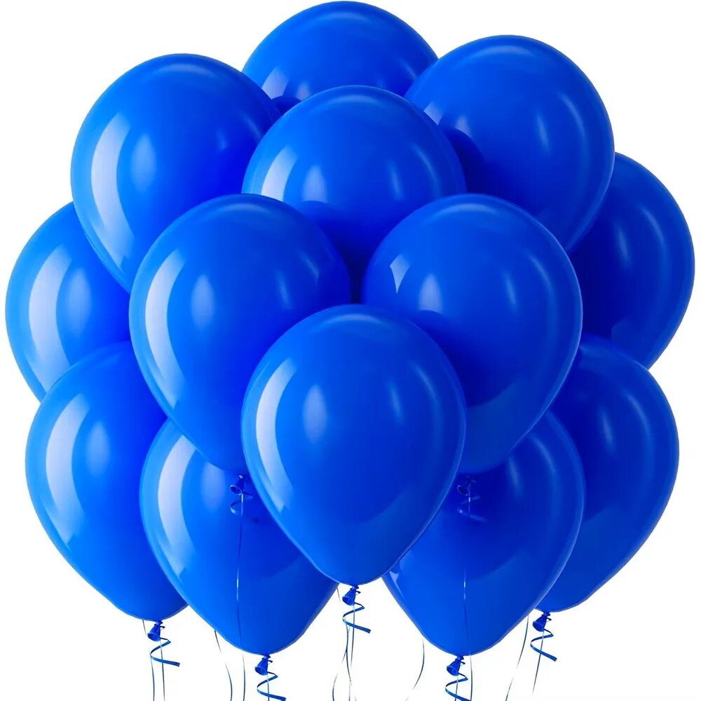 Черно-розовые круглые латексные шары 10 дюймов Синий, blue, 10pcs