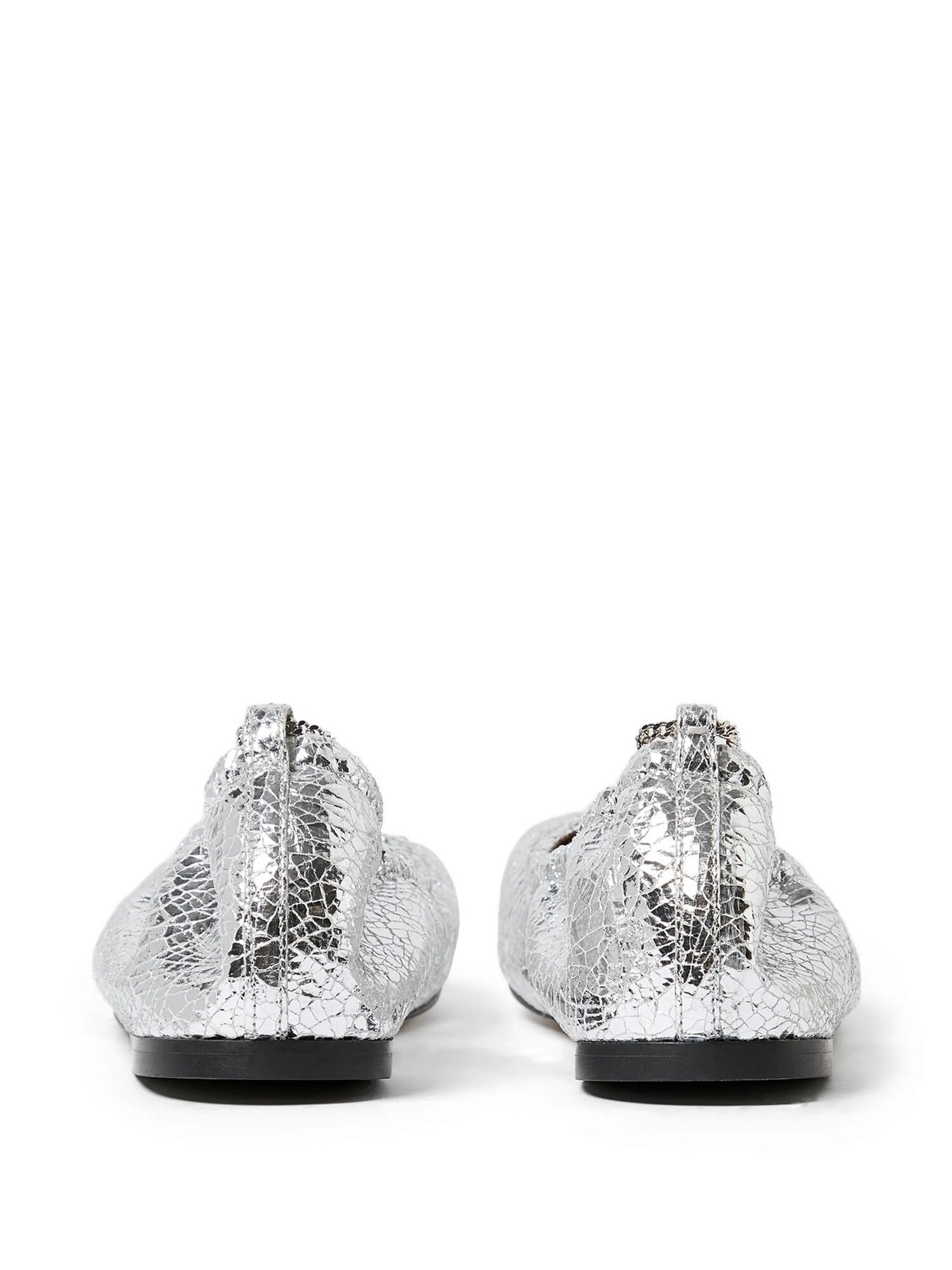Балетки Stella McCartney Chain-link ballet flats, размер 39, серебристый/красный — фото 1
