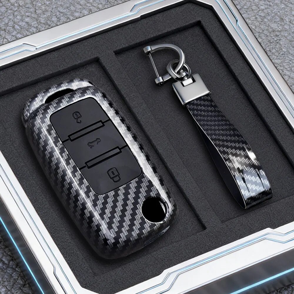 Чехол для ключа VW Skoda Seat Carbon keychain