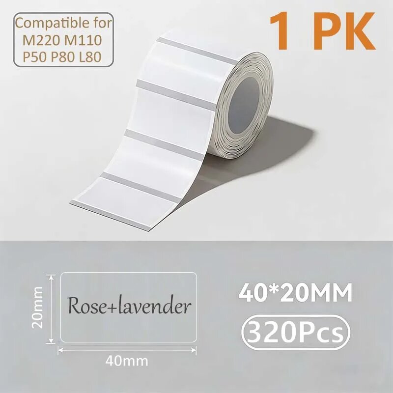 Термоэтикетки 40x20mm Rose+Lavender, 320шт