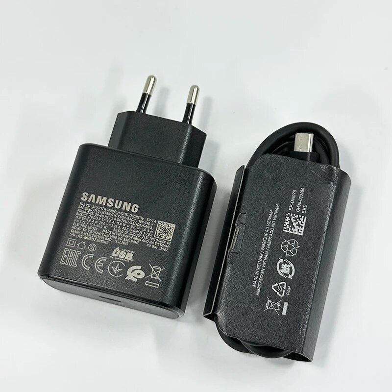 Оригинальное зарядное Samsung 45W Type-C, Black EU set