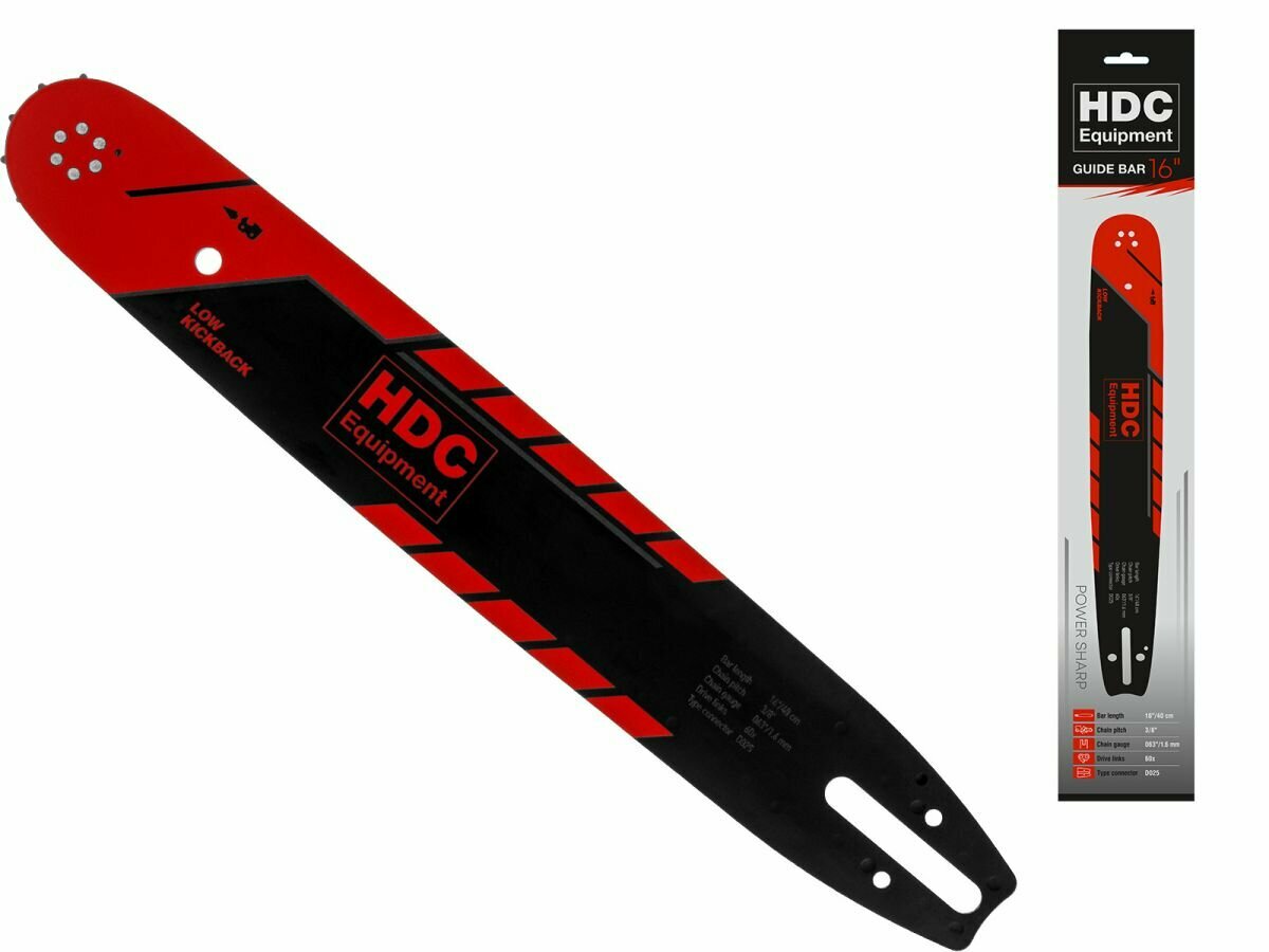 Шина для цепной пилы 16 дюймов 40 см 3/8" 1,6 мм HDC (HD-C16660)