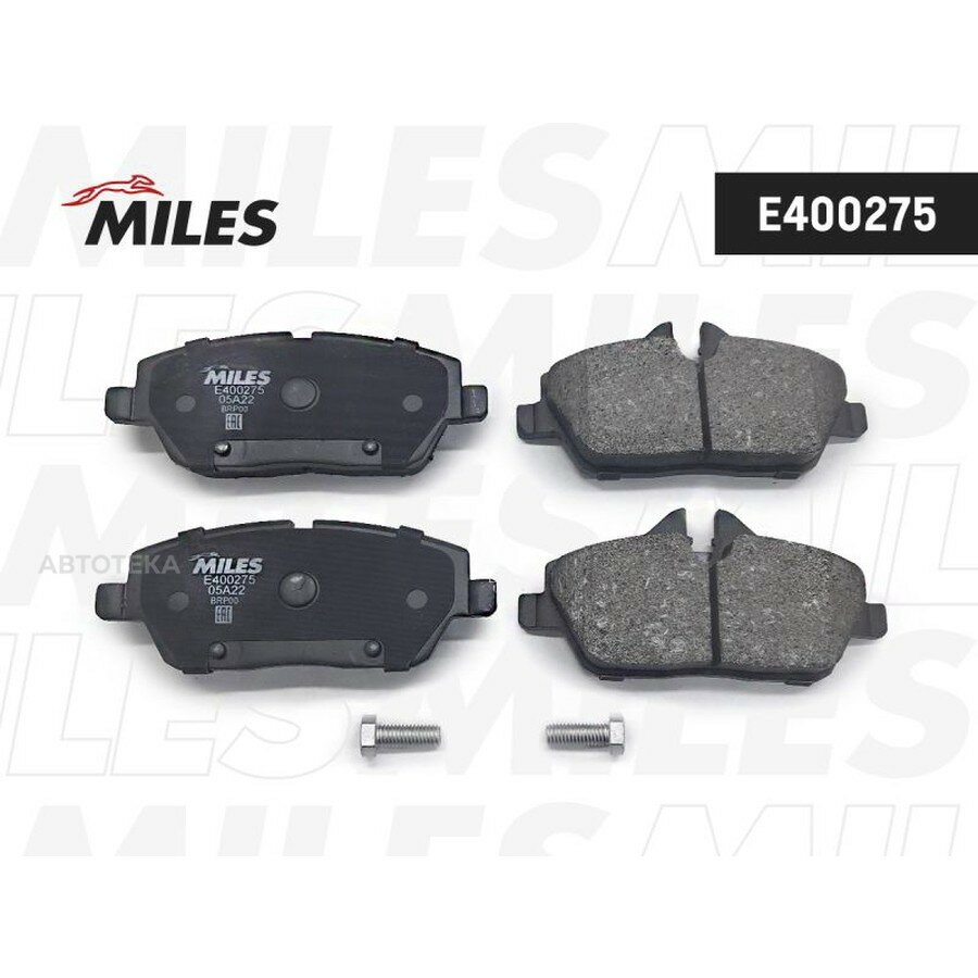 Колодки тормозные передние (без датчика + болты) (Смесь Low-Metallic) (BMW E81/E87/MINI COOPER 04-) (TRW GDB1611) E400275 MILES E400275
