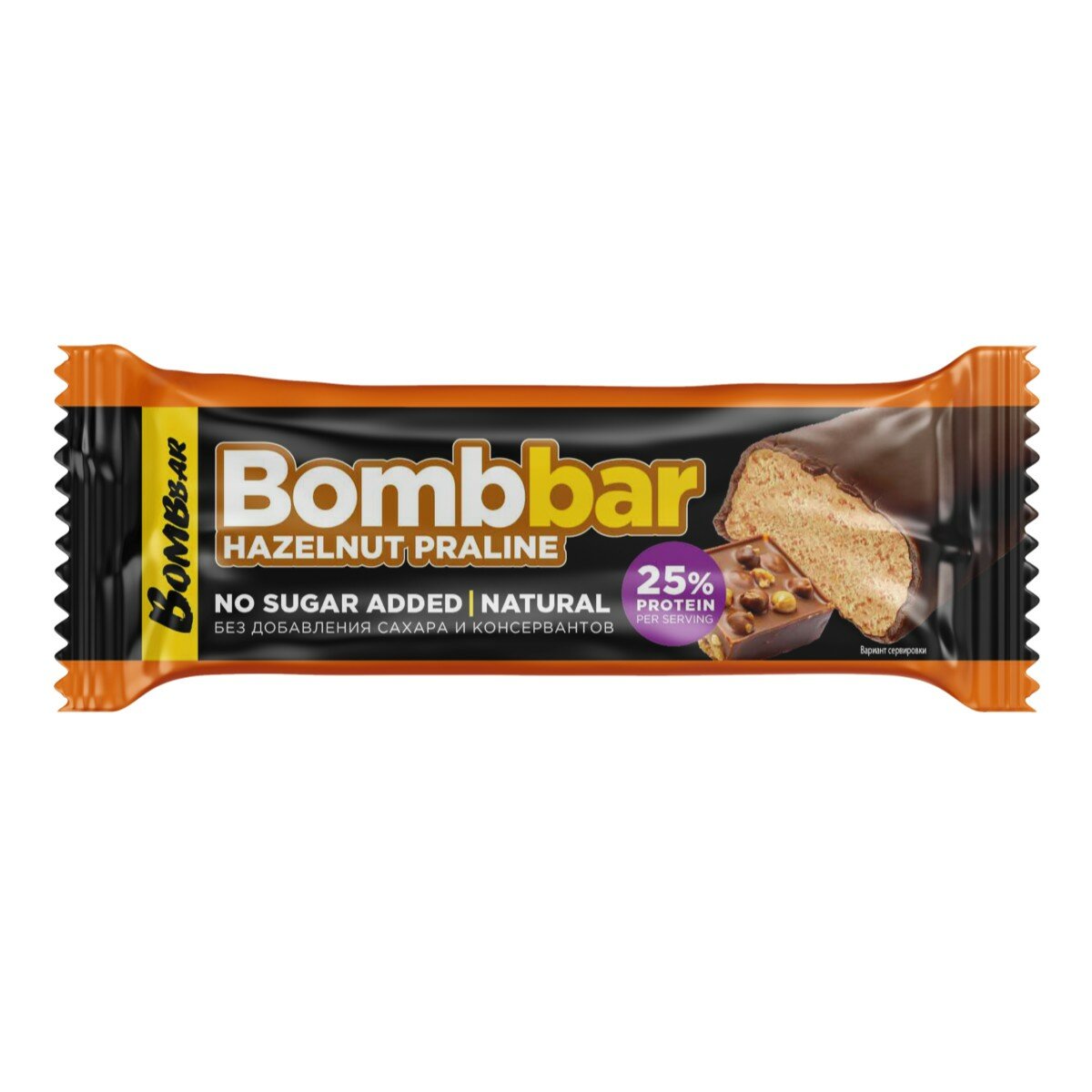 Батончик Bombbar "Фундучное пралине" глазированный, 30шт х 40г