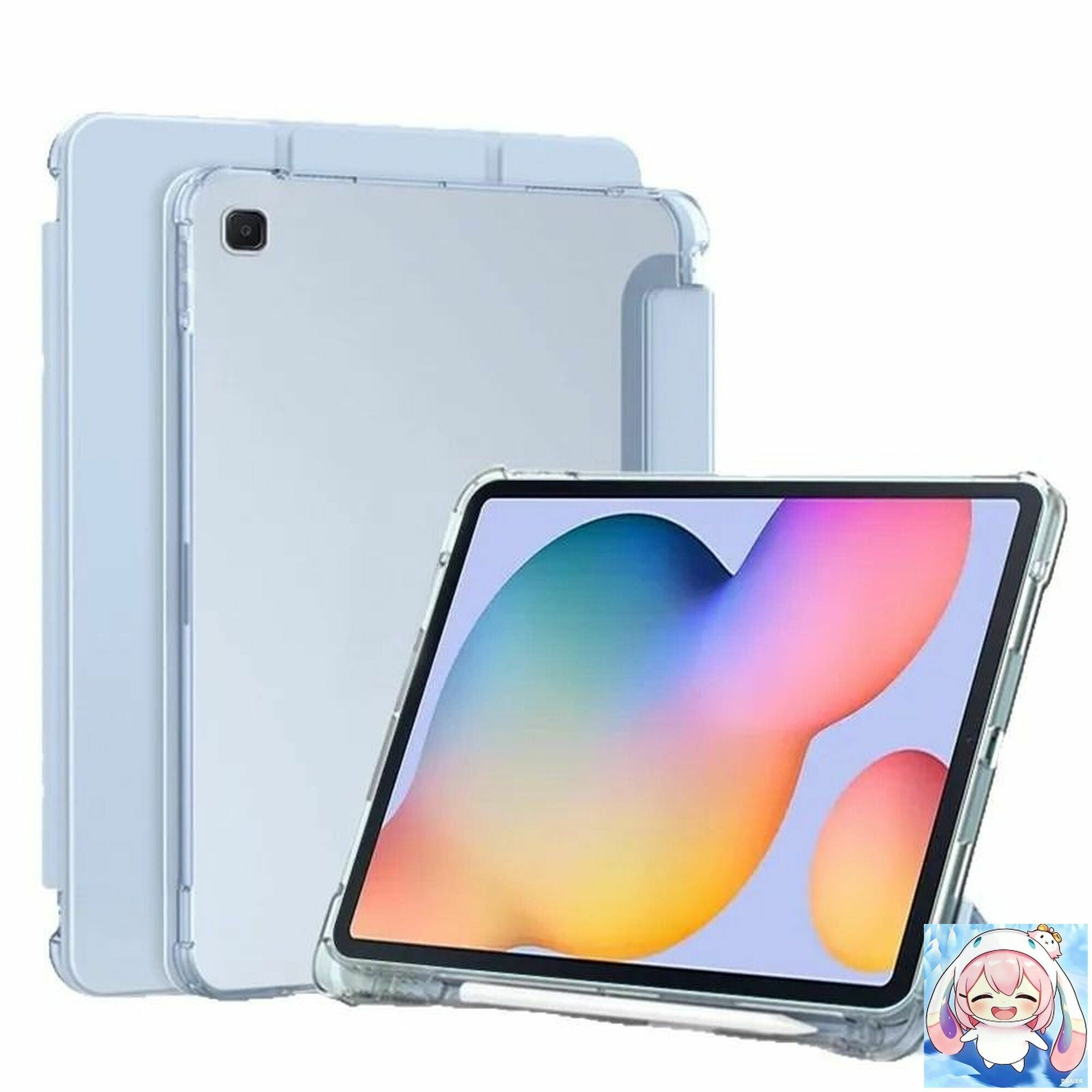 Умный чехол для Samsung Galaxy Tab S6 Lite 10.4 дюйма 2020/2022/2024 с подставкой для складывания, включая держатель карандаша и защиту, совместимость: SM-P610/SM-P613/SM-P620 10,4 дюйма чехол планшетов