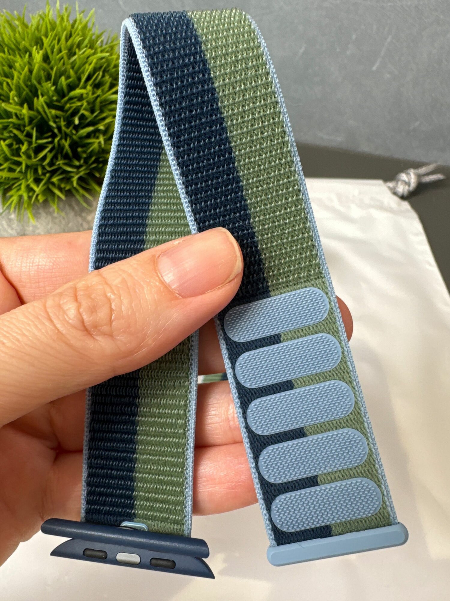 Ремешок Apple Watch (Без коробки) Sport Loop Abyss Blue/Moss Green 44/45/46/49mm/Ultra SE ML313ZM/A