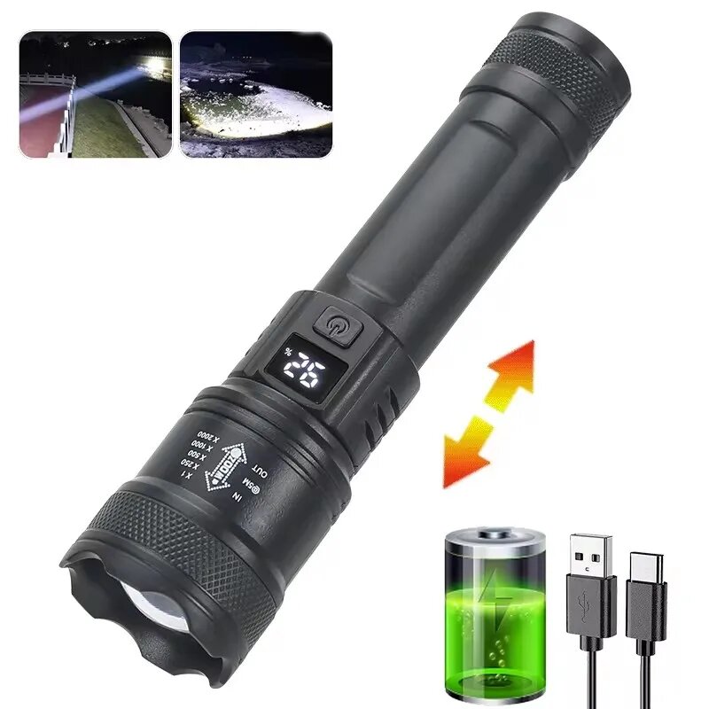 NEWBIRTH 2000Лм Тактический Фонарик USB S384-A