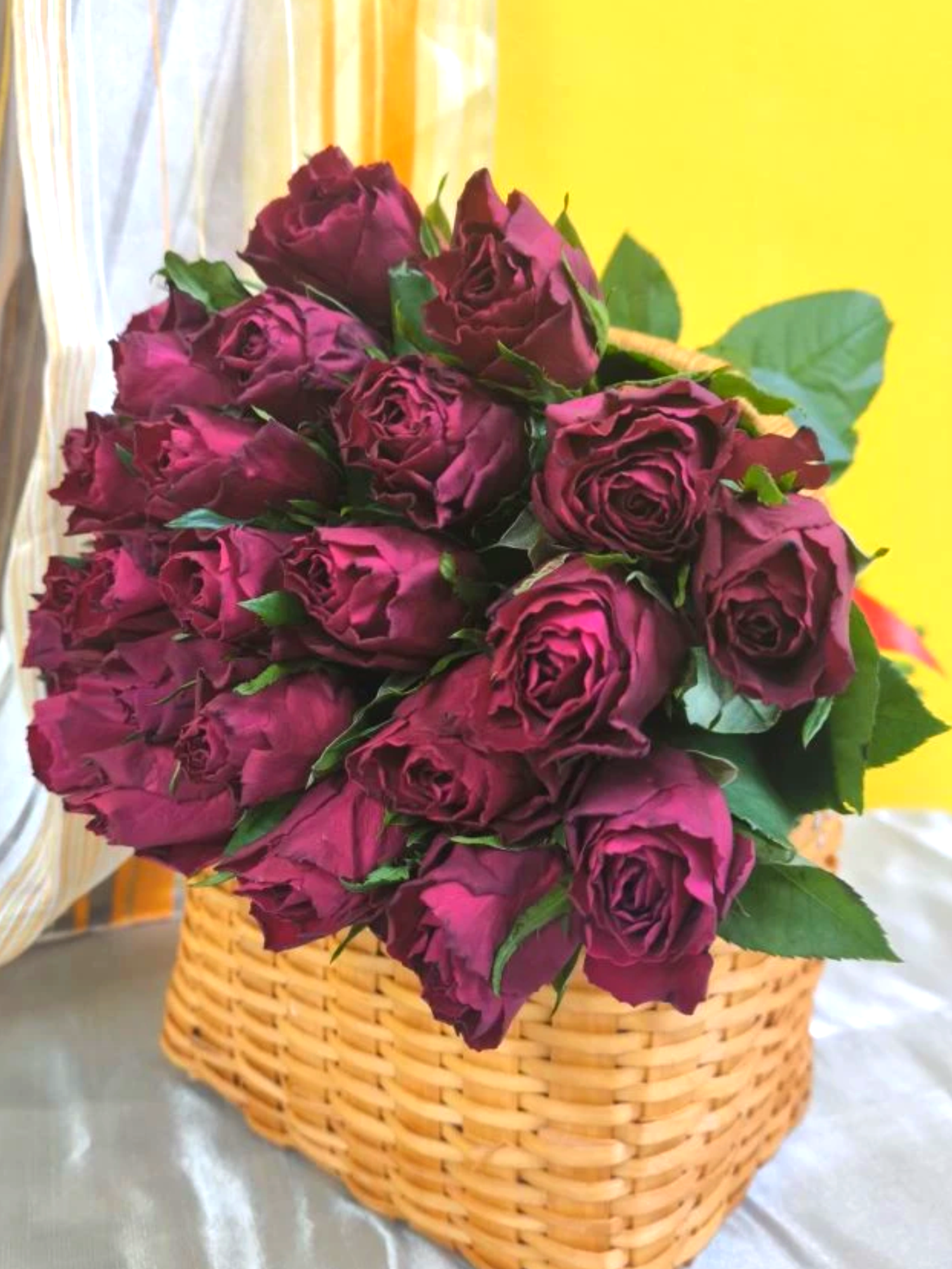 Букет живых цветов из Красных Роз 25шт. высота 42 см. SIMFONI FLOWERS