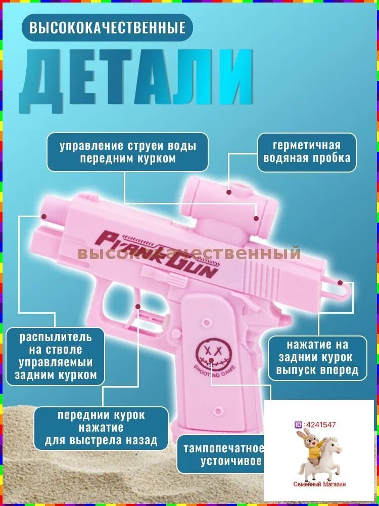 Водяной пистолет с двумя стволами и скрытой кнопкой активации