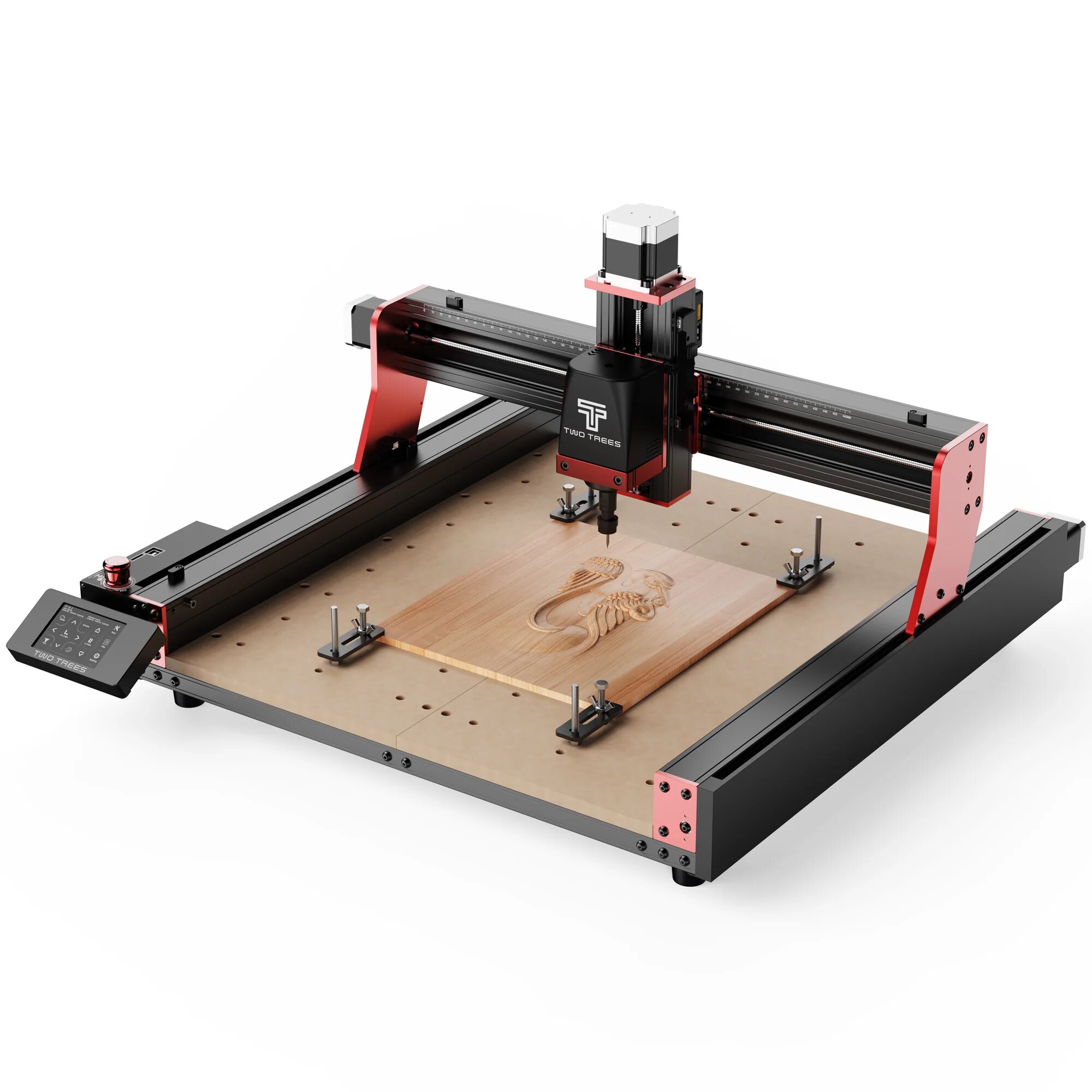 Лазерно-фрезерная гравировальная машина Twotrees TTC450 PRO 4-оснаяDIY для деревообработки с экранным интерфейсом, обновлённым, поддерживающим переключение лазерного режима