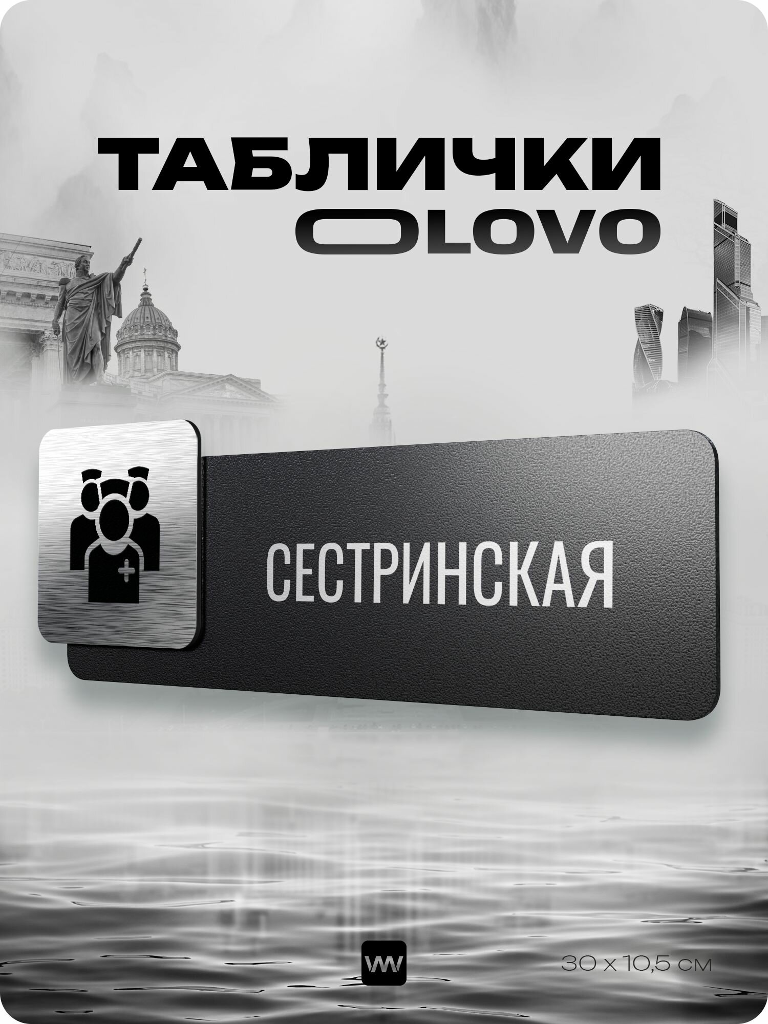 Табличка "Сестринская" на дверь, стену, для больницы, клиники, OLOVO/олово SLV, Айдентика Технолоджи