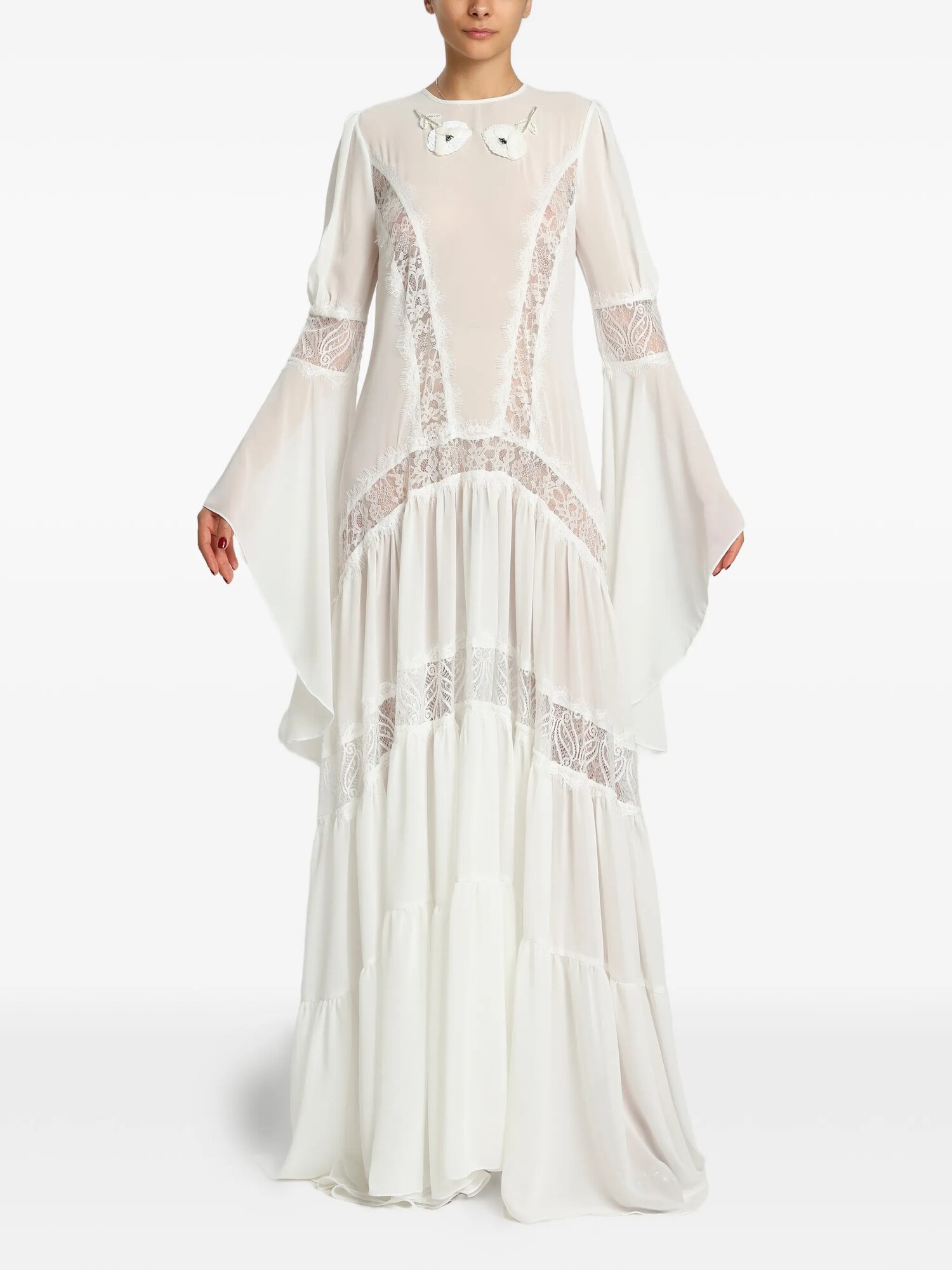 Платье Noa lace-panelled floral-appliqué maxi dress
