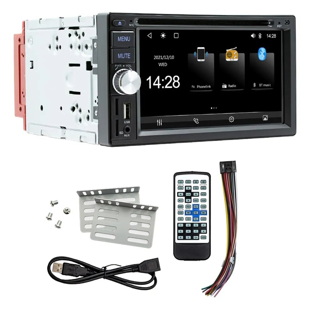 6.2-дюймовый проводной телефон на Android Auto, 2DIN стереоплеер с диском, DVD, CD, Mp5, мультимедиа, Carplay S4800, автомобильное радио Bluetooth