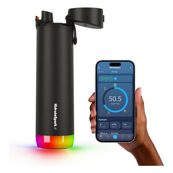 Умная бутылка HidrateSpark PRO Steel Smart Water Bottle 621 ml (HI-009-002) Black