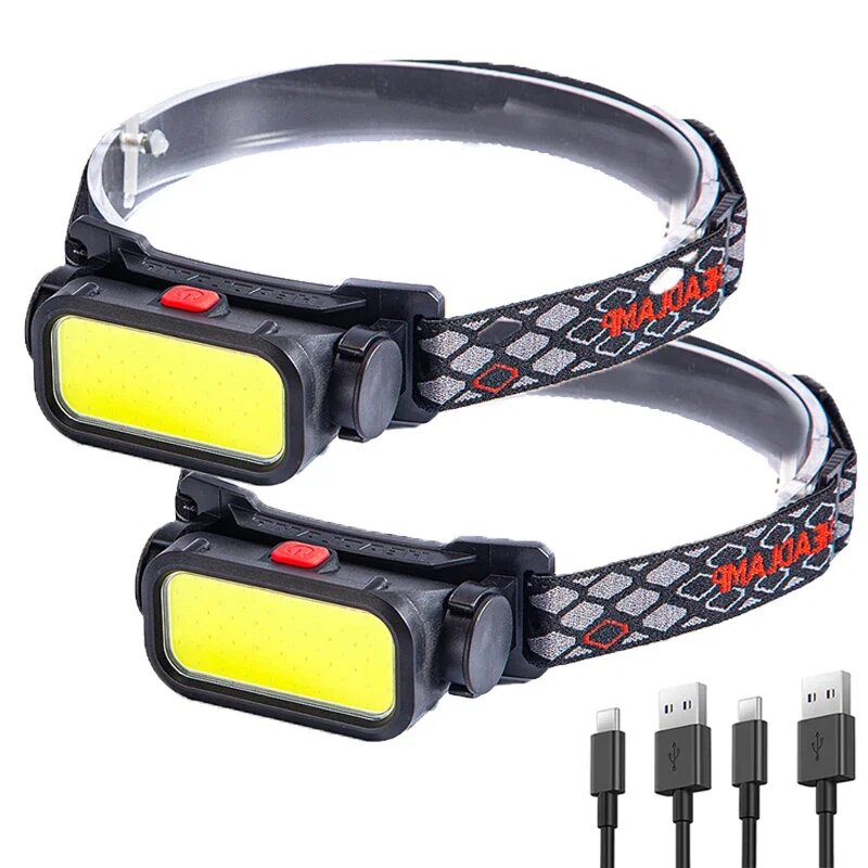Налобный фонарь XIWANGFIRE COB USB rechargeable 1200mAh 2PCS
