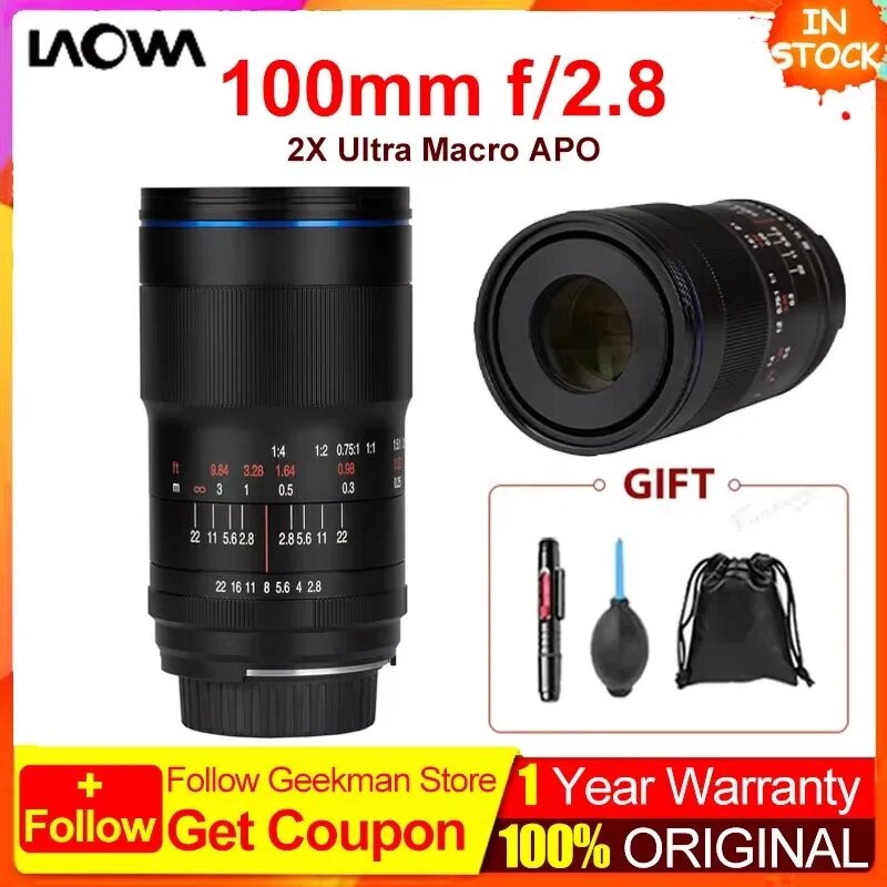 Объектив Laowa 100mm f/2.8 2X Ultra Macro APO для Sony E, Canon EF, RF, Pentax K, for Canon RF