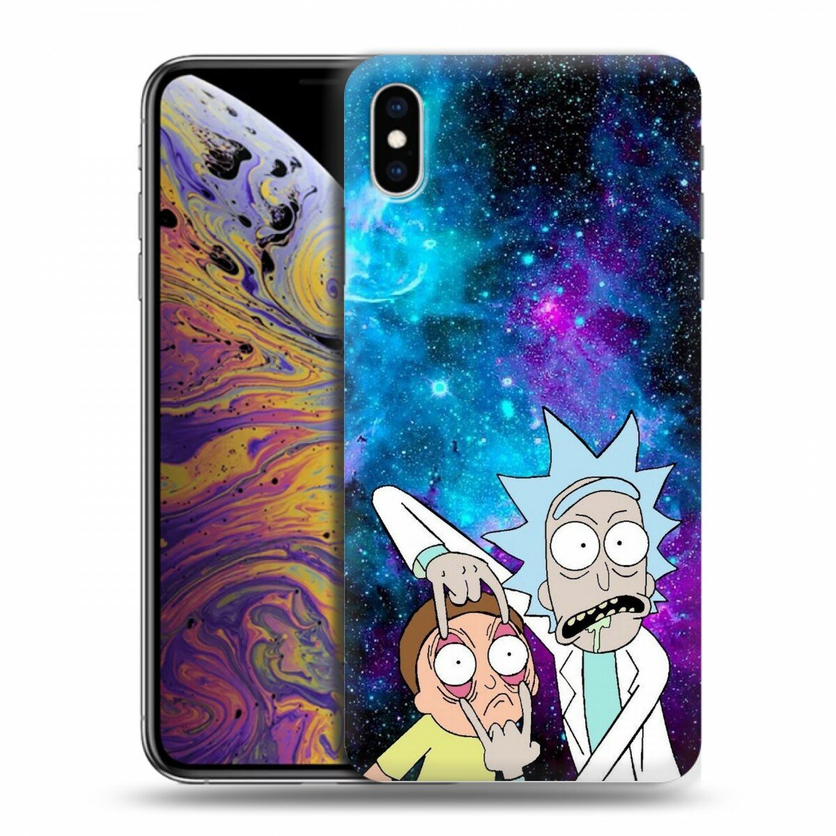 Чехол для Iphone Xs Max с принтом для детей с Риком и Морти (Айфон Хс Мах)