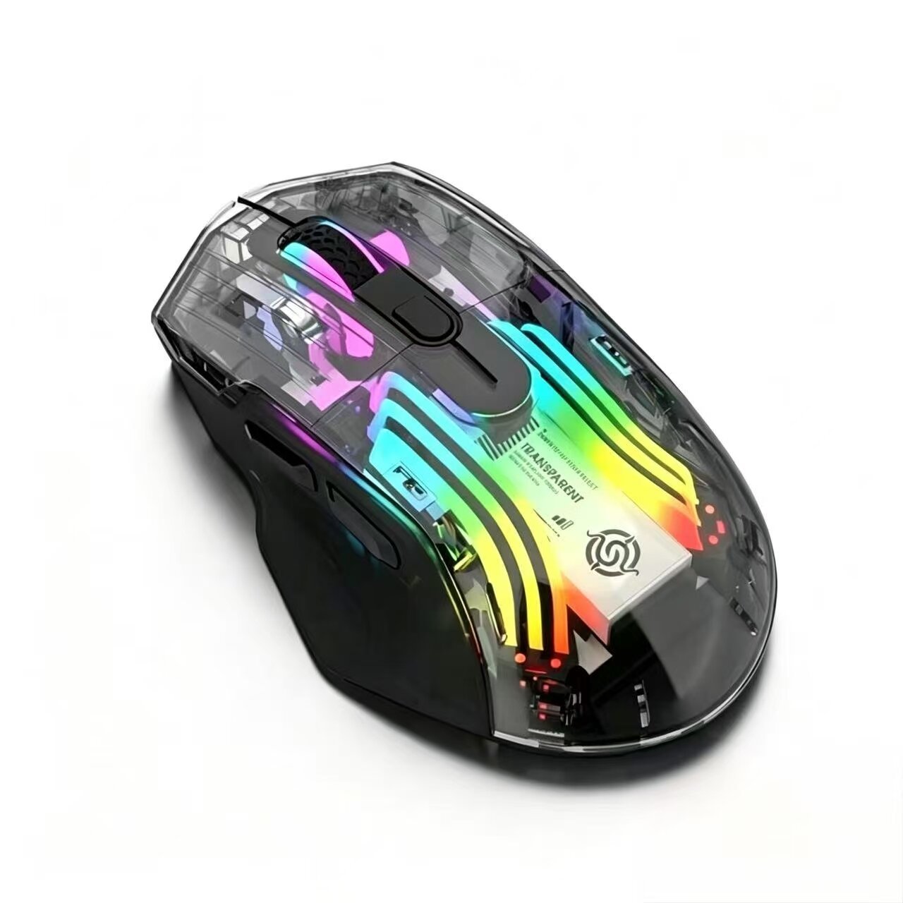 Трехрежимная беспроводная мышь K-Snake BM530, прозрачная RGB, бесшумная, Bluetooth/2.4G, для ПК, ноутбука и планшета