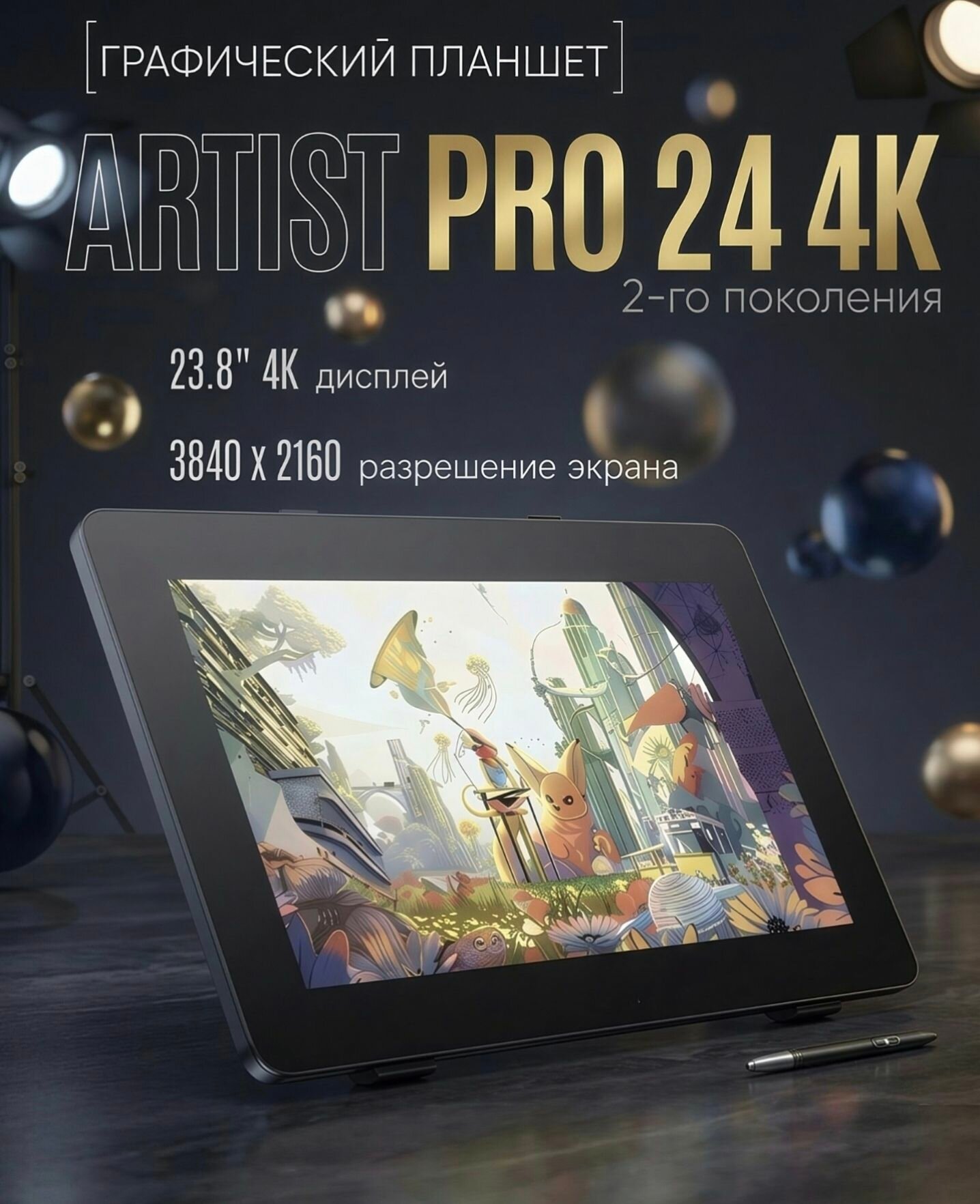 Графический планшет экран Artist Pro 24 4К для рисования
