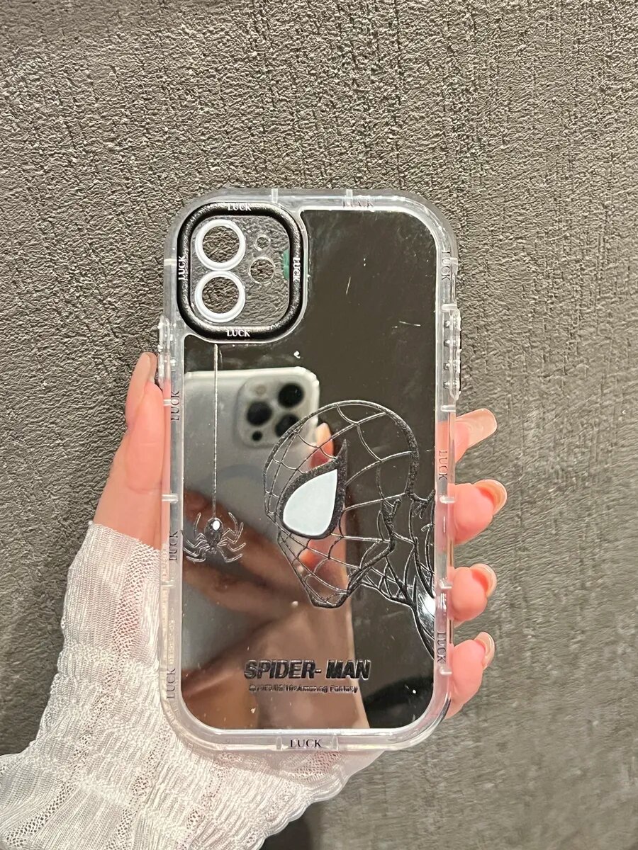 Чехол О'кейси для iPhone 11, зеркальный, с принтом, серебристый, серый