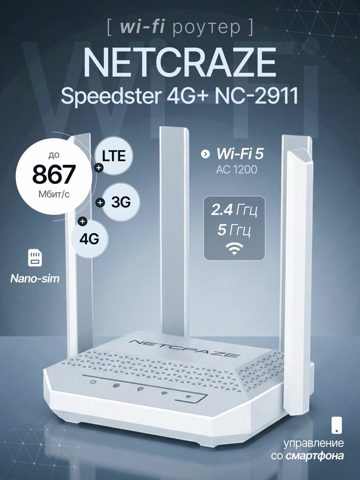 Роутер Netcraze Speedster 4G+ NC-2911 AC1200