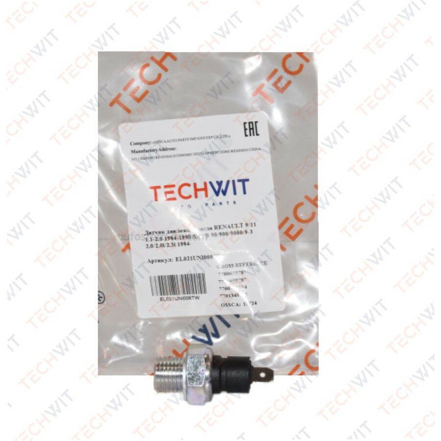 TECHWIT EL021UNI008TW Датчик давления масла RENAULT 9 11 1.1-2.0 1984-1990 SAAB 90 900 9000 9-3 2.0 2.0i 2.3i 1984-