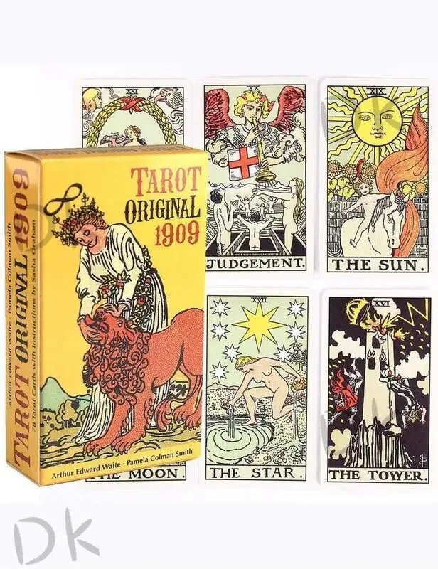 Золотистые игральные карты Tarot Original 1909 - 56 карт, EVA материал, фабричное производство — фото 1