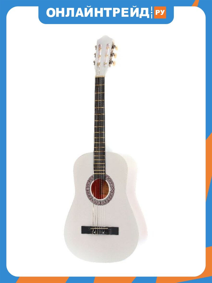 Классическая гитара Belucci BC3825 WH SMART, с медиаторами, чехлом, ремнём, струнами, белый