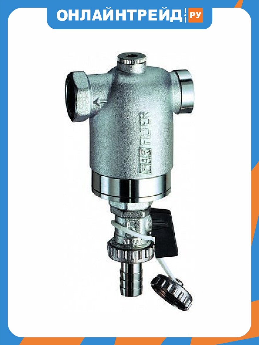 Фильтр Far 1/2" ВР-ВР, с манометром, 300мкм, Max: 95 °C, 25 бар
