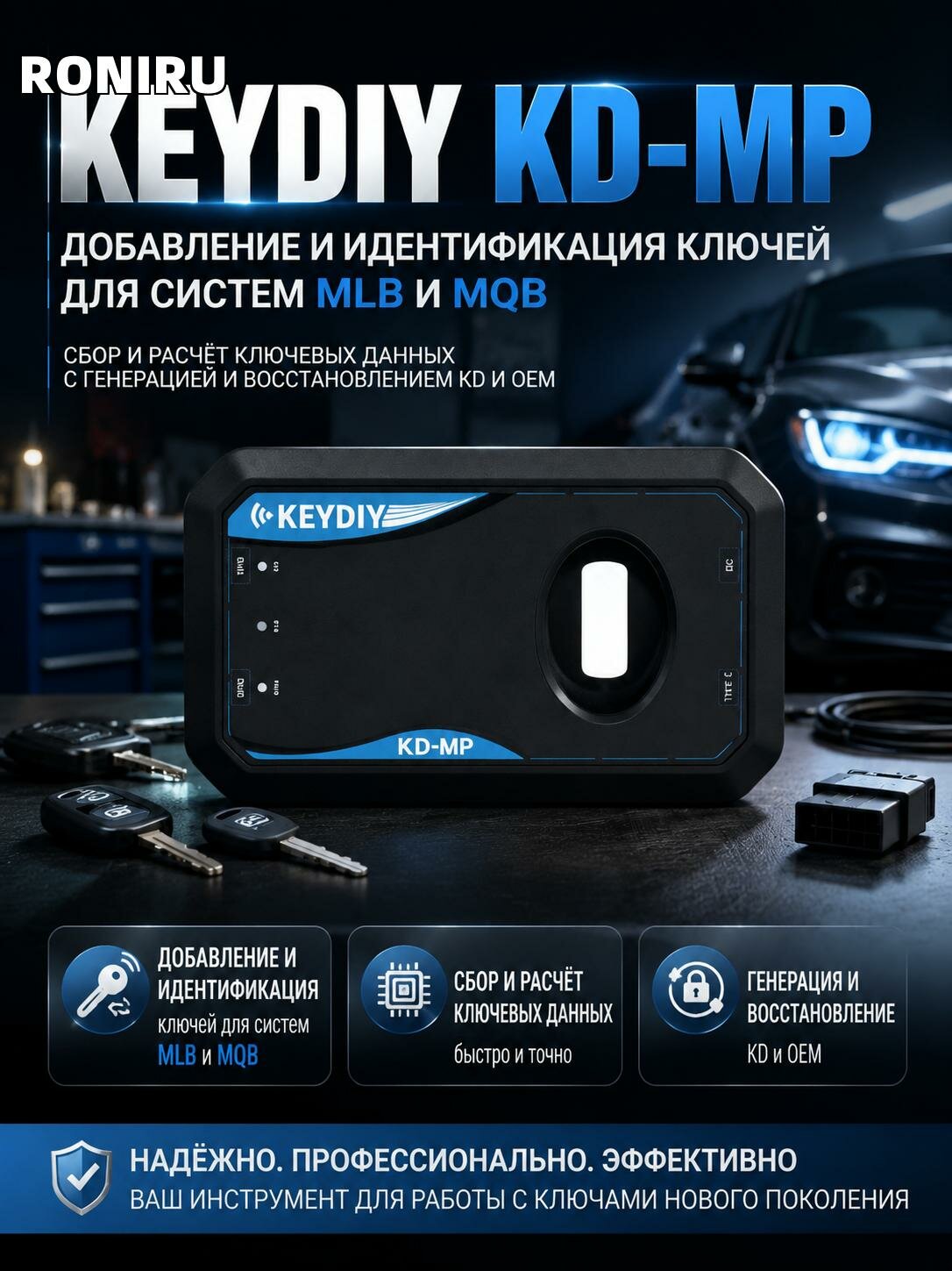 KEYDIY KD-MP, добавление и идентификация ключей для систем MLB и MQB, сбор и расчёт ключевых данных с генерацией и восстановлением KD и OEM