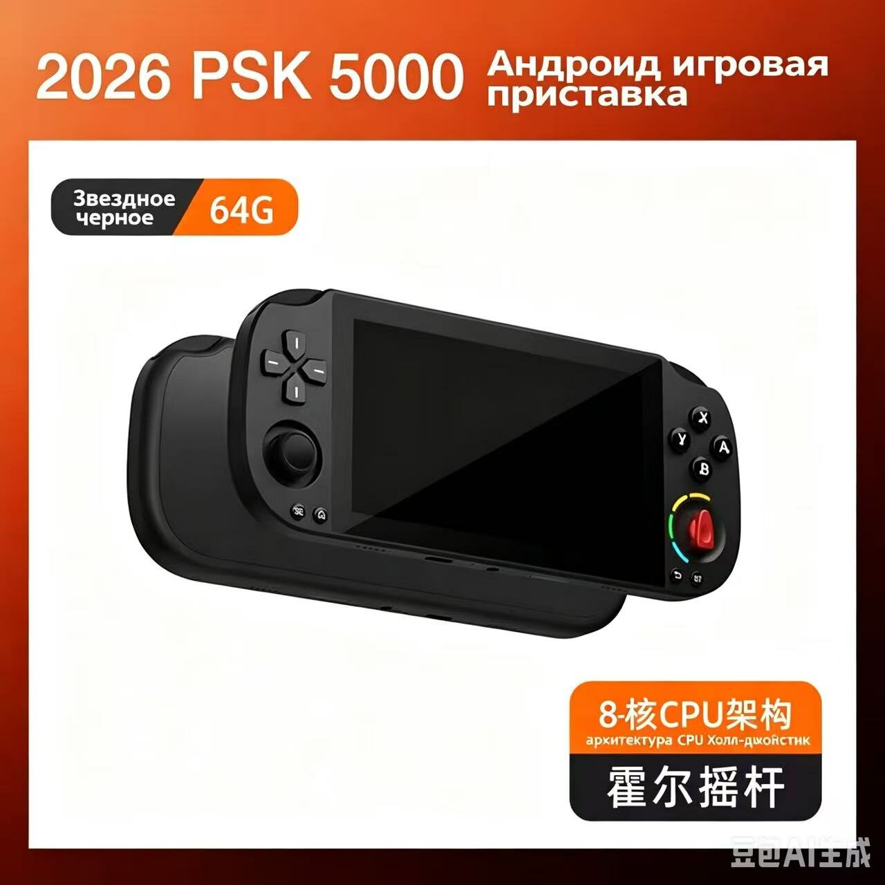 Портативная консоль PSK5000, 5" FHD-экран, процессор Helio G85,64GB, BLACK