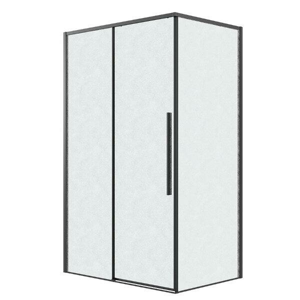 Душевой уголок Grossman Galaxy 130x100 L 120. K33.01.1310.21.02 профиль Черный матовый стекло шиншилла