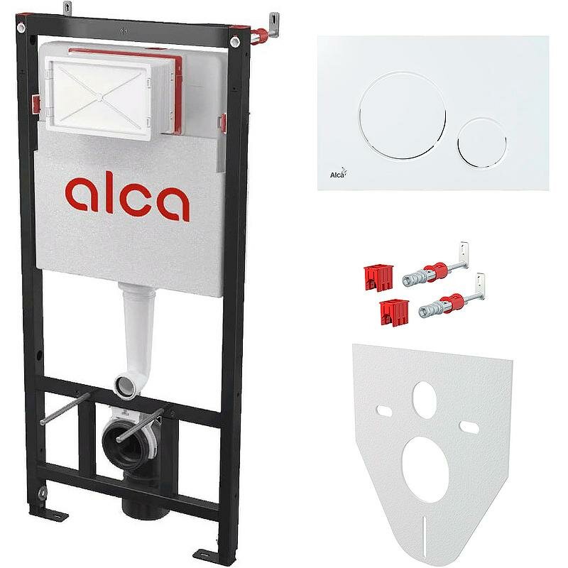 Инсталляция для унитаза Alcaplast AM101 1120-4:1 RU M670-0001 с бачком и белой кнопкой смыва