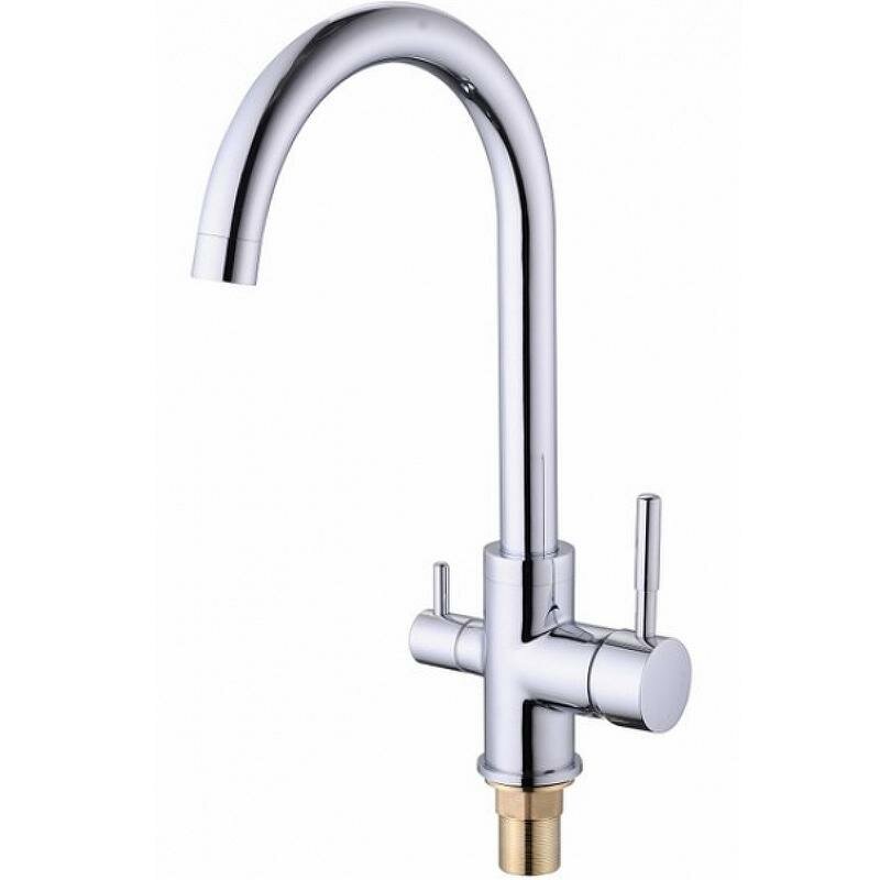 Смеситель для кухни Viko V-51 V-5104 хром, с краном для питьевой воды, рычажный, латунь