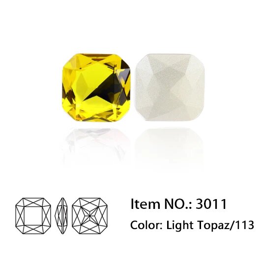 20 шт. хрустальных октаэдрических кристаллов K9 для украшения Light Topaz 113