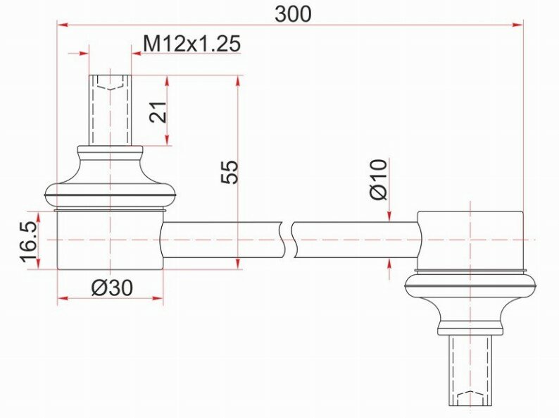 Тяга стабилизатора SAT ST-48820-44020 переднего TOYOTA Ipsum/Noah/Voxy/Isis 2WD 01-