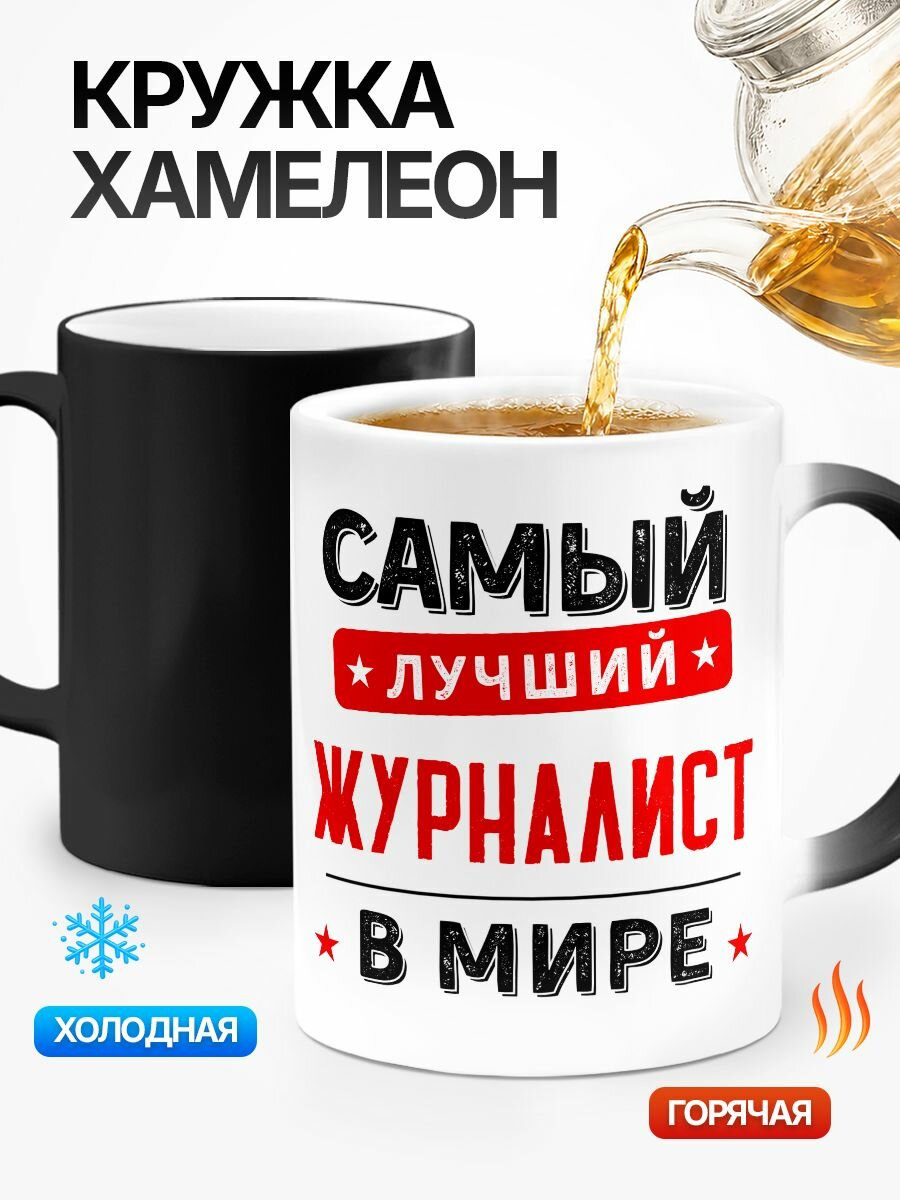 Кружка хамелеон в подарок Лучший Журналист