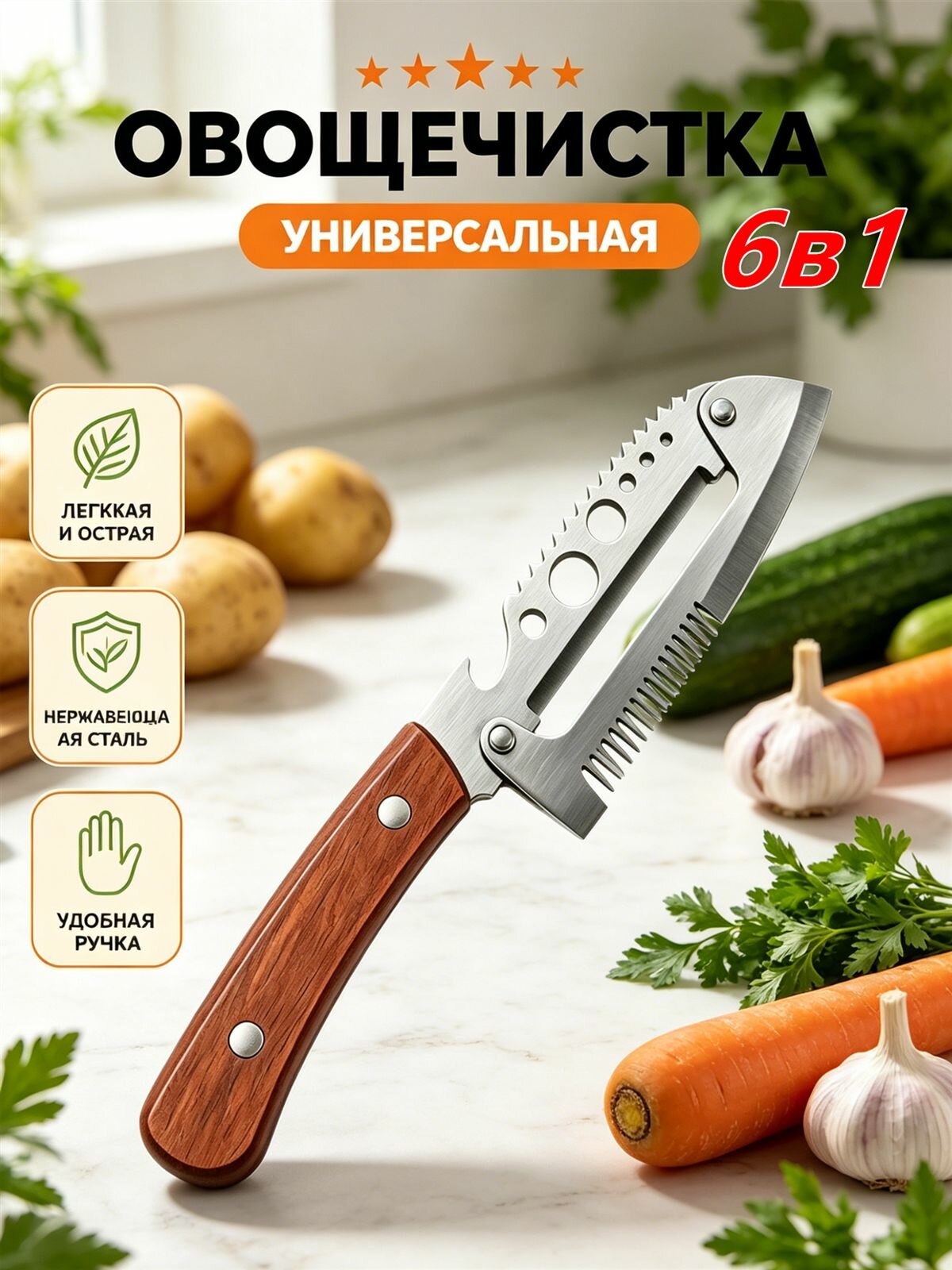 Многофункциональный бытовой специальный нож для чистки фруктов и овощей