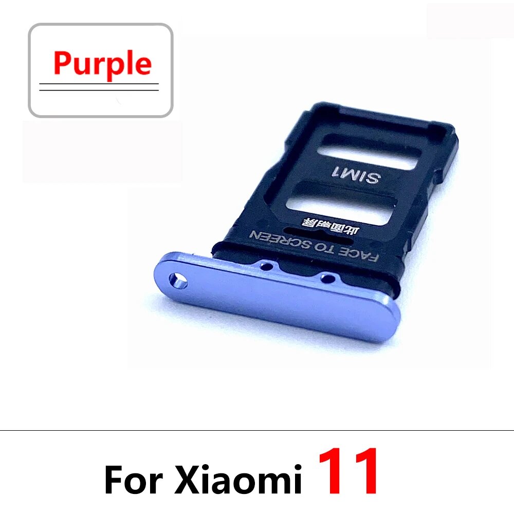 WAMY Новый сменный лоток для держателя SIM-карты для Xiaomi Mi 11 12 11T/11 Pro/11 Mi 11 Purple