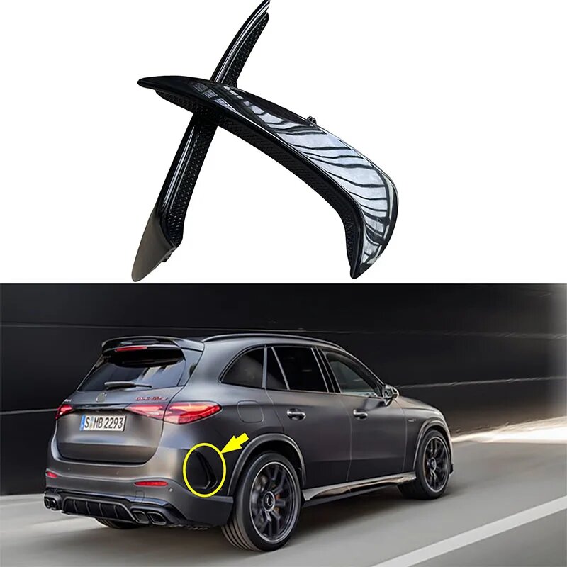 Для Mercedes-Benz GLC Class X254 AMG Line 2023-2024: задний бампер, спойлер, диффузор, черный