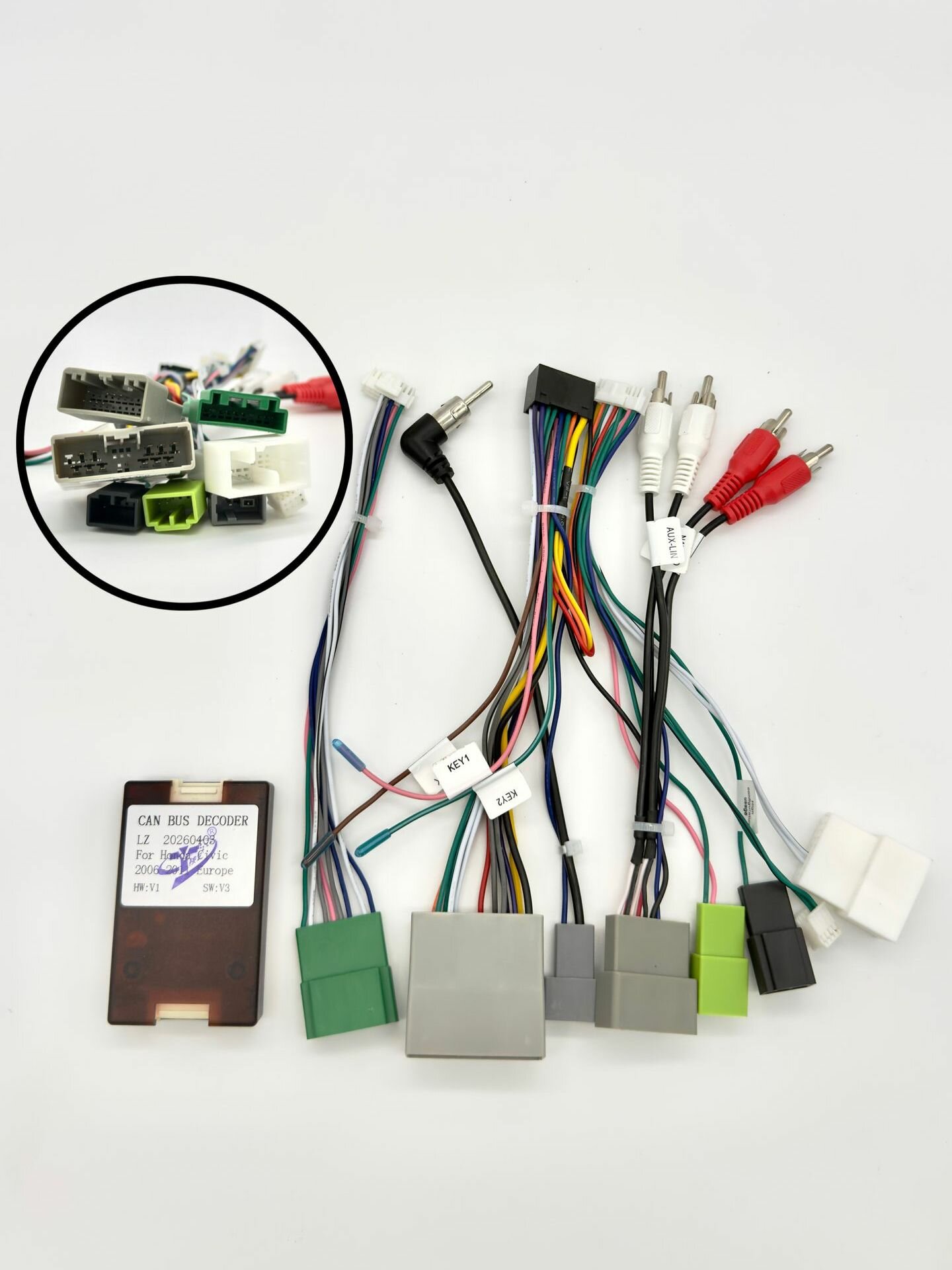 Разъем питания 16 pin для Android магнитол в Honda Civic 8 5D 2006-2012 (Canbus Luzheng)