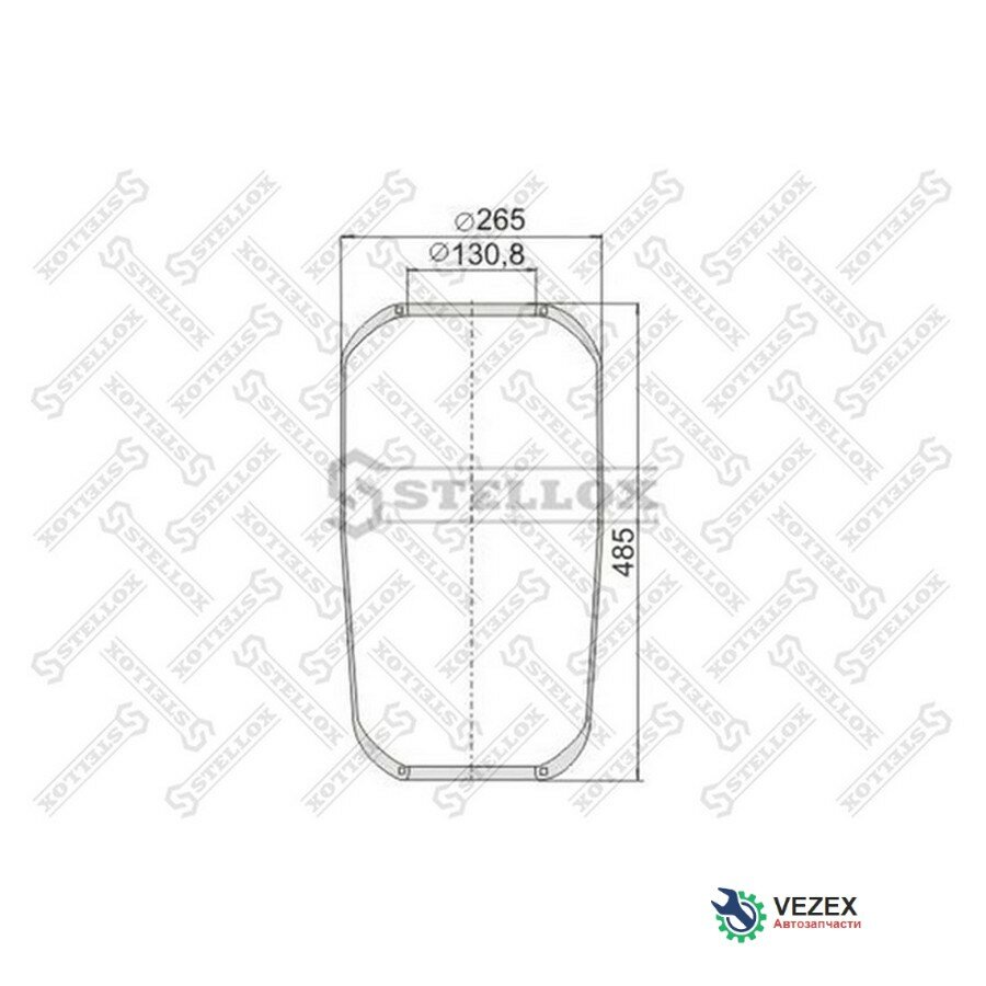 STELLOX 9014210SX пневмоподушка подвески !1SC250-19 кон. 234-200-130.8/100.8 \Iveco EuroTech/Stralis