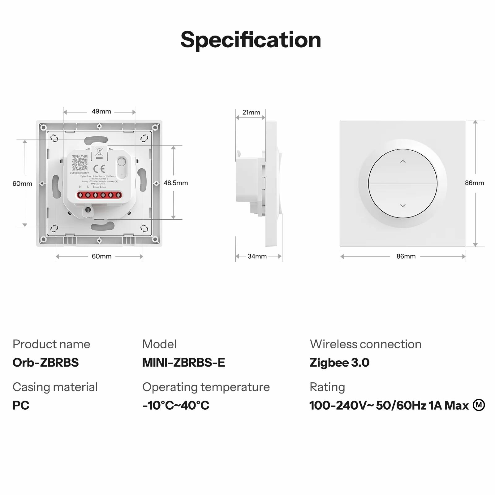 ZigBee Выключатель для штор SONOFF MINI-ZBRBS-E — фото 1