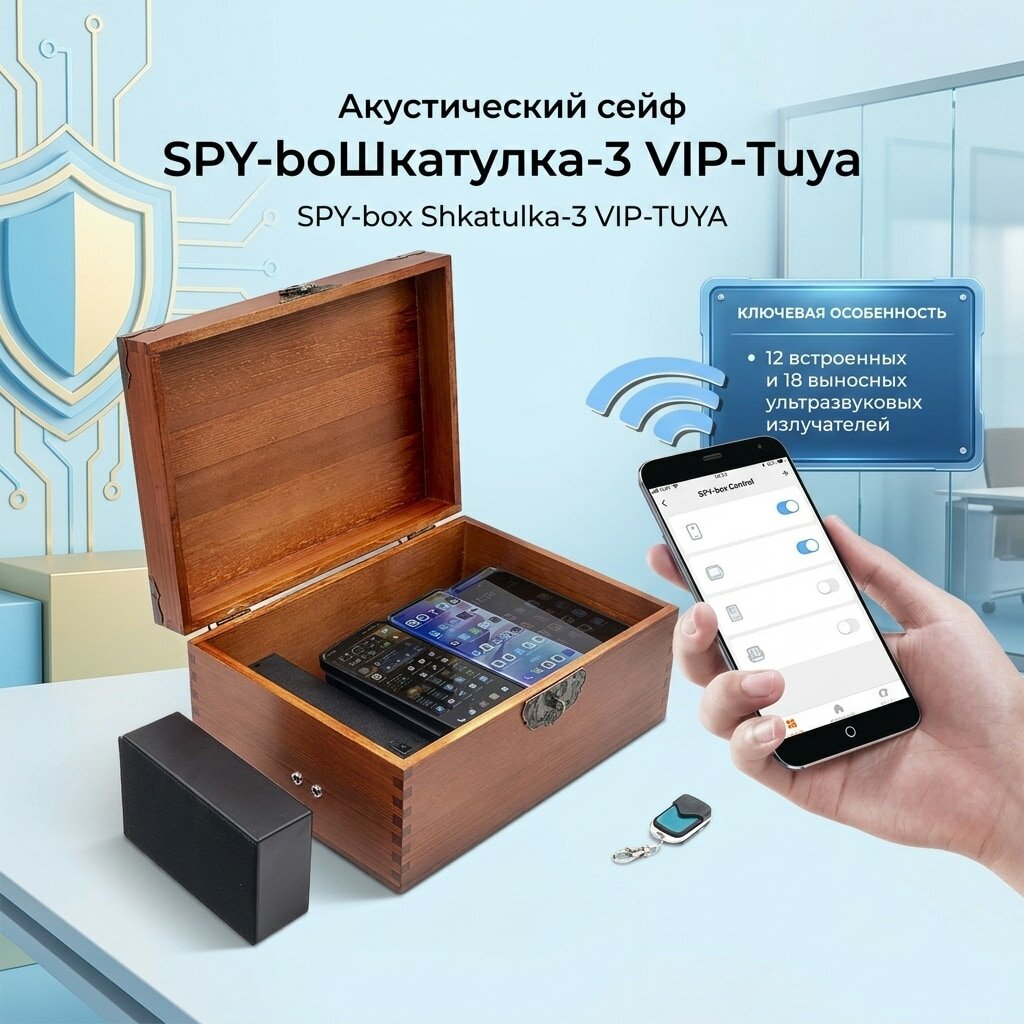 Акустический сейф SPY-box Shkatulka-3 VIP-TUYA с подавлением