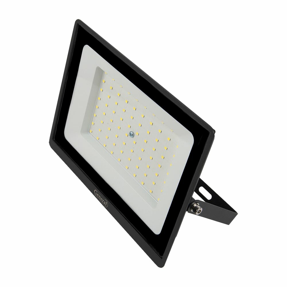 Светодиодный уличный прожектор General Lighting Systems 227*165*27мм, General GTAB-100BT-IP65-6500, 100Вт, 6500К, 9500Лм, металл 403380
